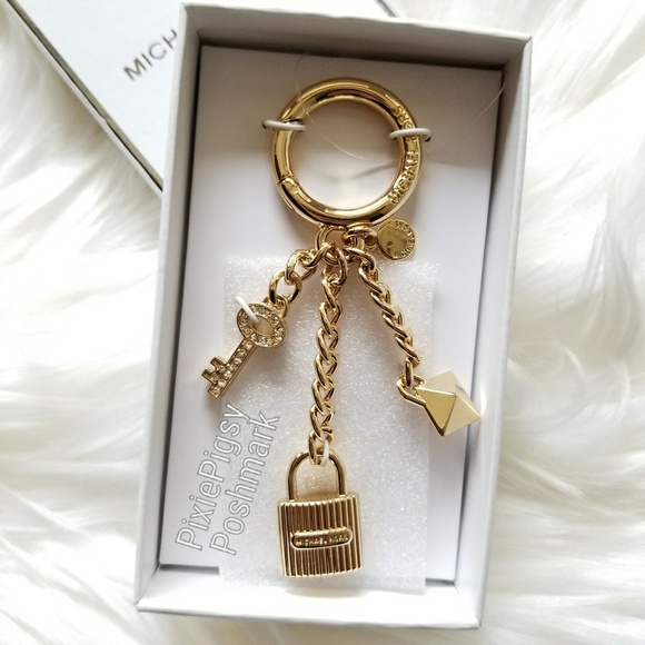 Michael Kors | Accessories | Michael Kors Key Pave Lock Key Fob Gold ...